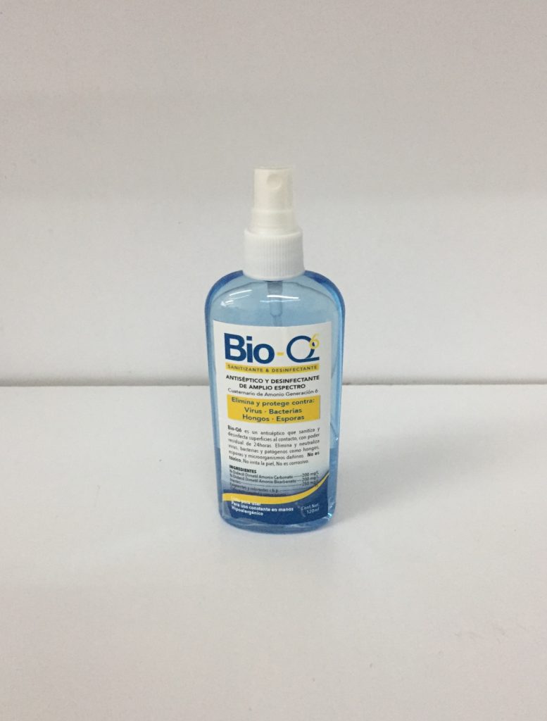 w Desinfectante Bio Q6 de bolsillo 60ml para superficies, manos y telas ...